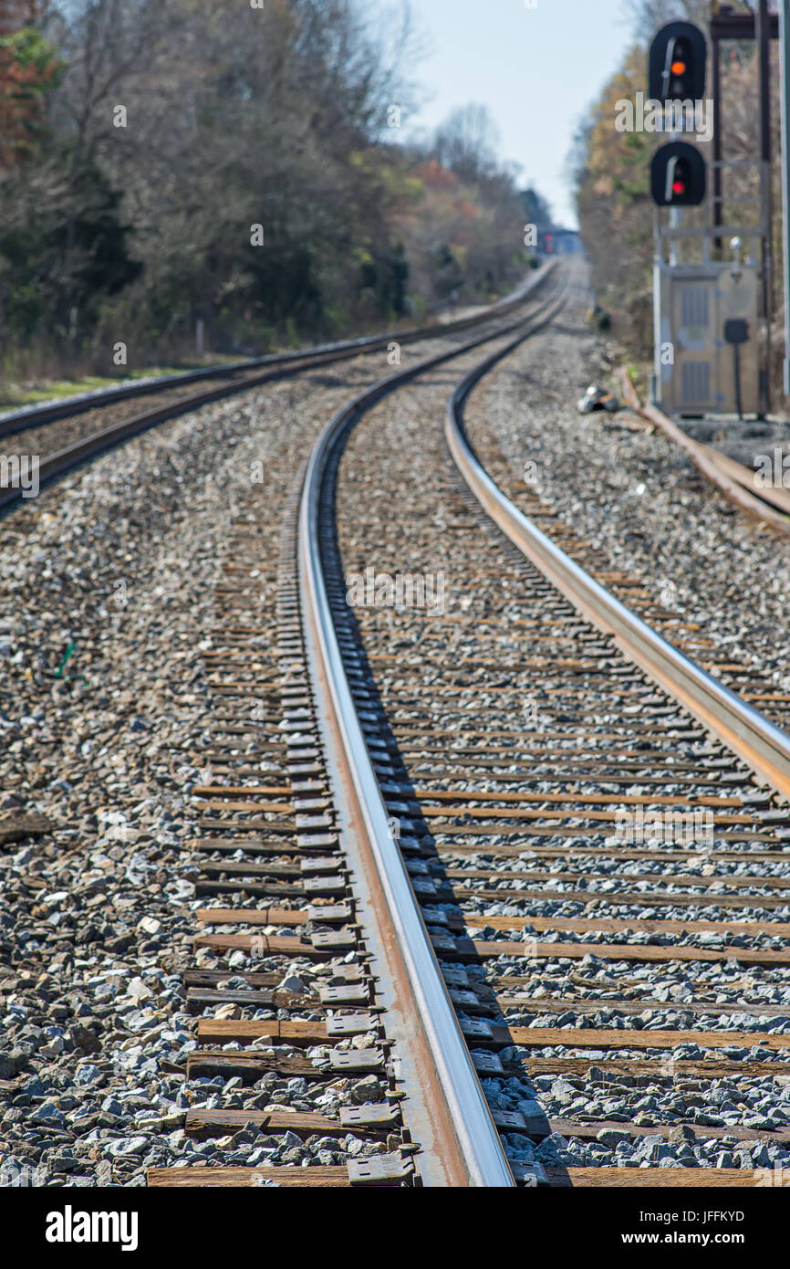 railroad path to somewhere or nowhere Stock Photo - Alamy