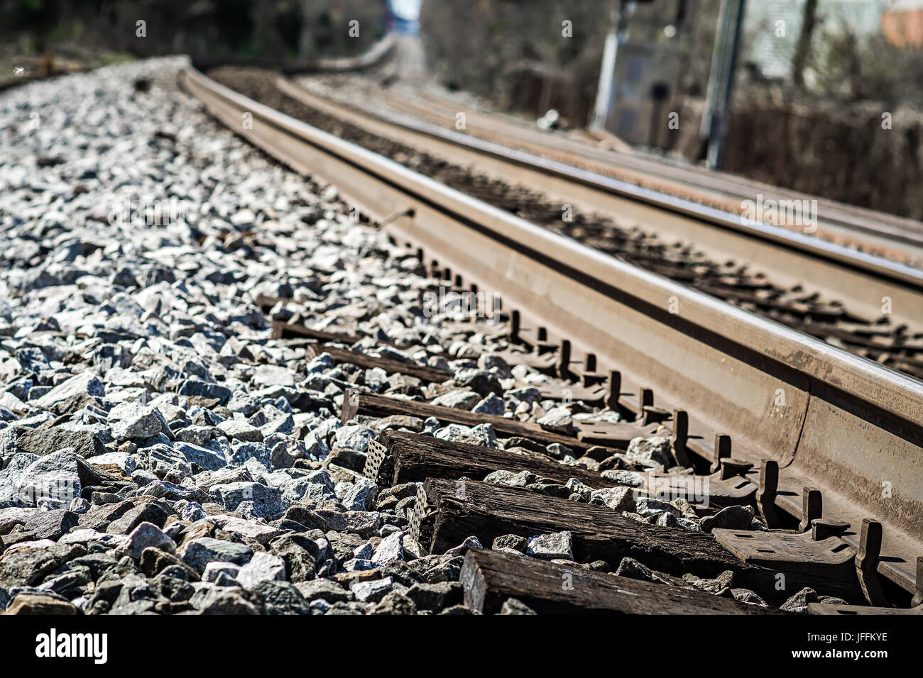 railroad path to somewhere or nowhere Stock Photo - Alamy