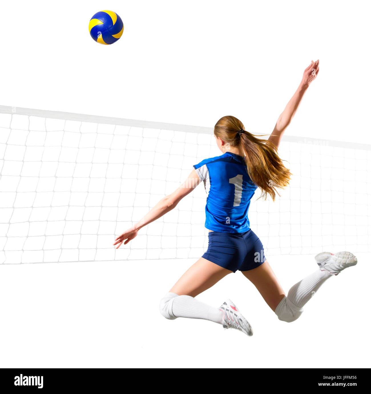 Young woman volleyball player isolated Stock Photo - Alamy