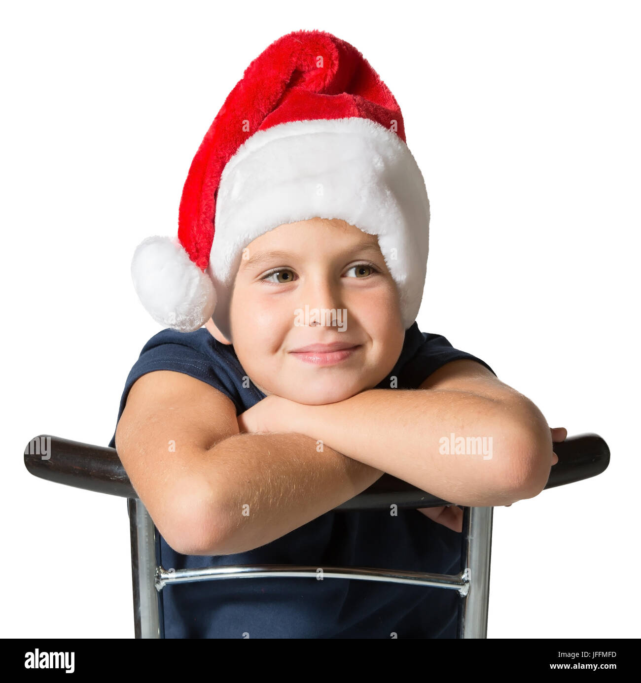 Boy with santa hat hi-res stock photography and images - Alamy