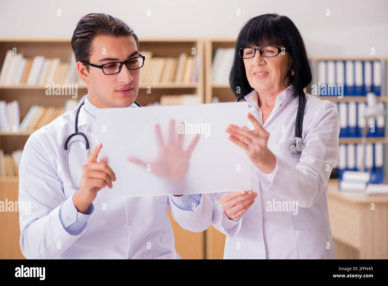 Two doctors working in the lab Stock Photo - Alamy