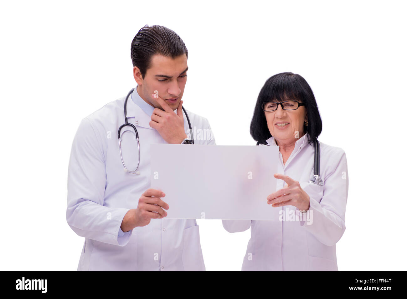 Two doctors isolated on the white background Stock Photo - Alamy