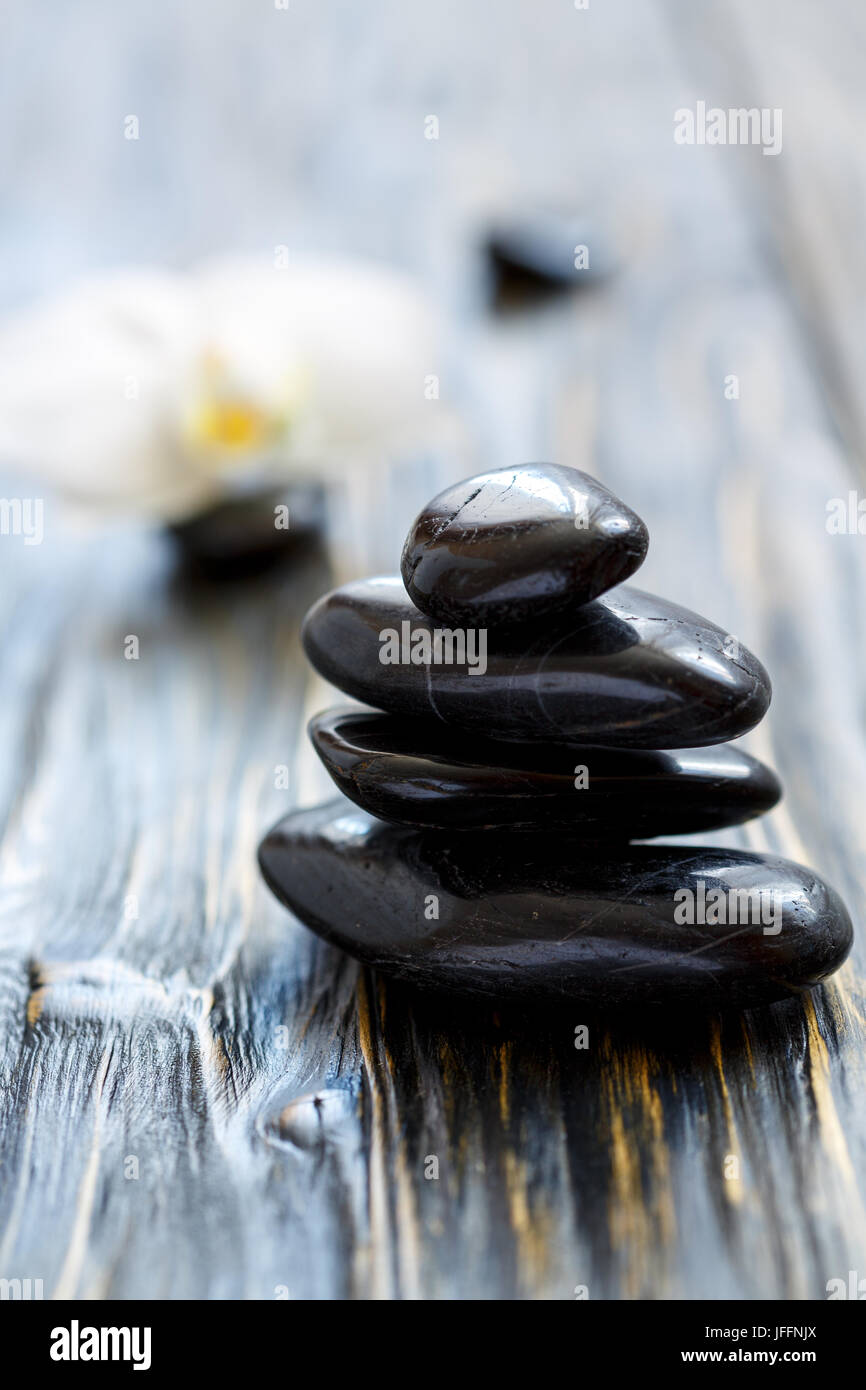 Basalt stones for massage Stock Photo - Alamy