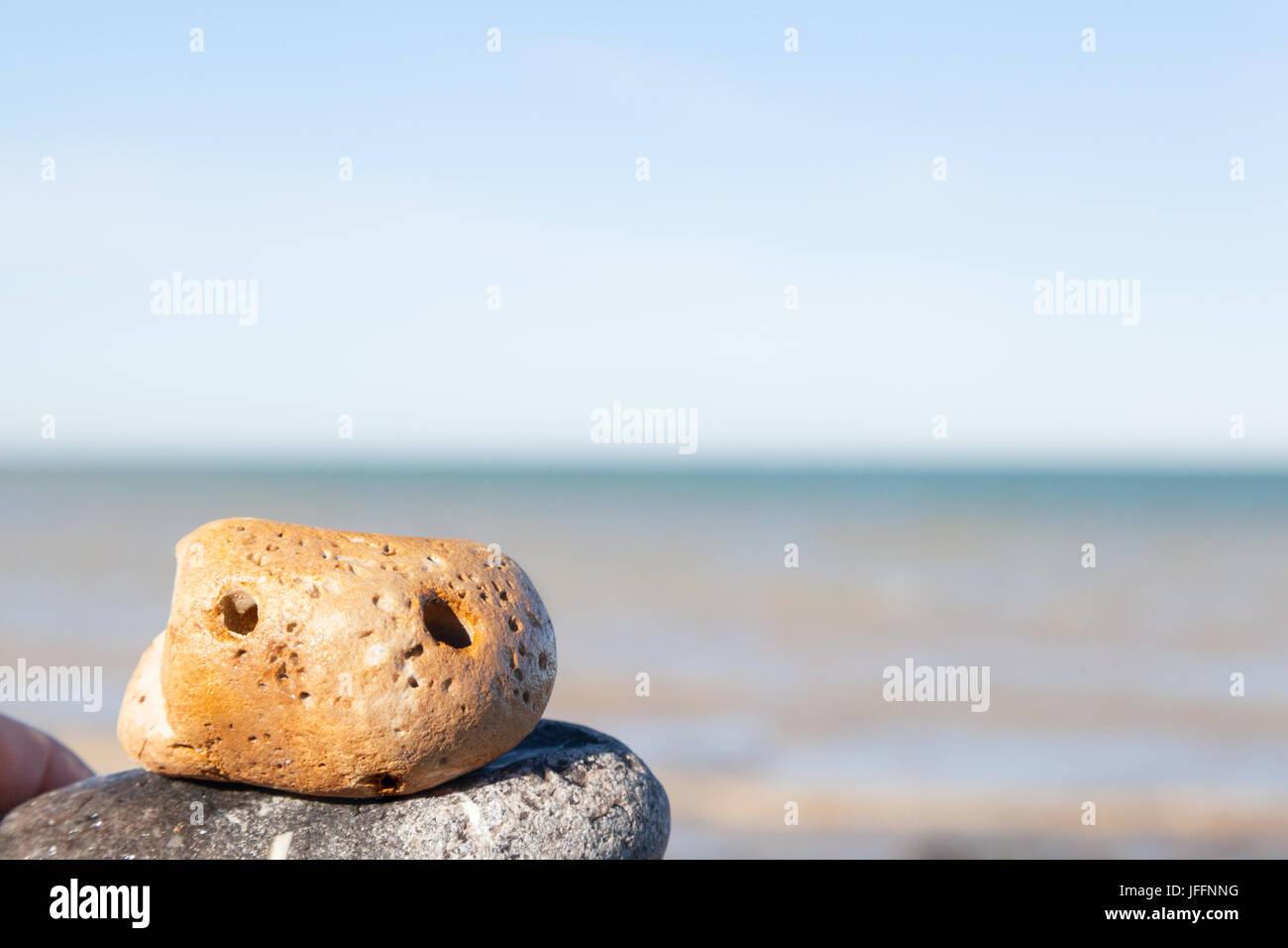 A cute "pet rock" at the seaside Stock Photo - Alamy