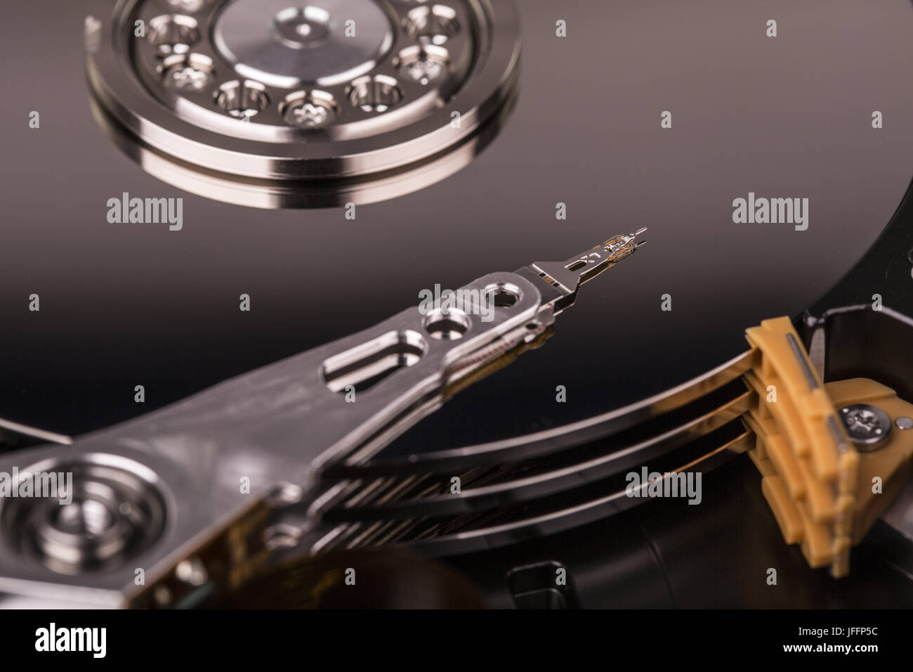 Inside Hard disk drive HDD isolated on white background Stock Photo - Alamy