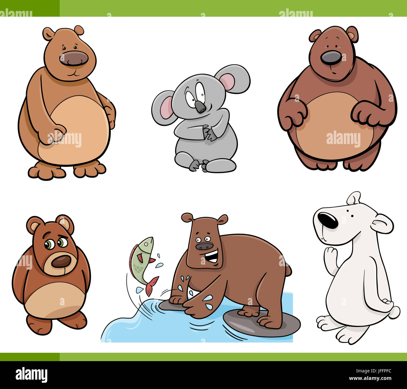 bears animal characters set Stock Photo - Alamy