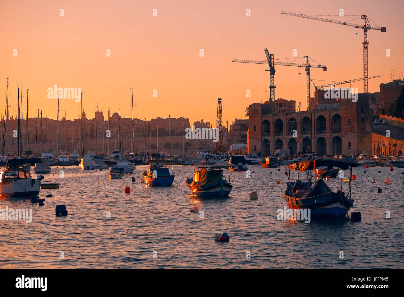 Kalkara bay in the sunset light, Malta Stock Photo - Alamy