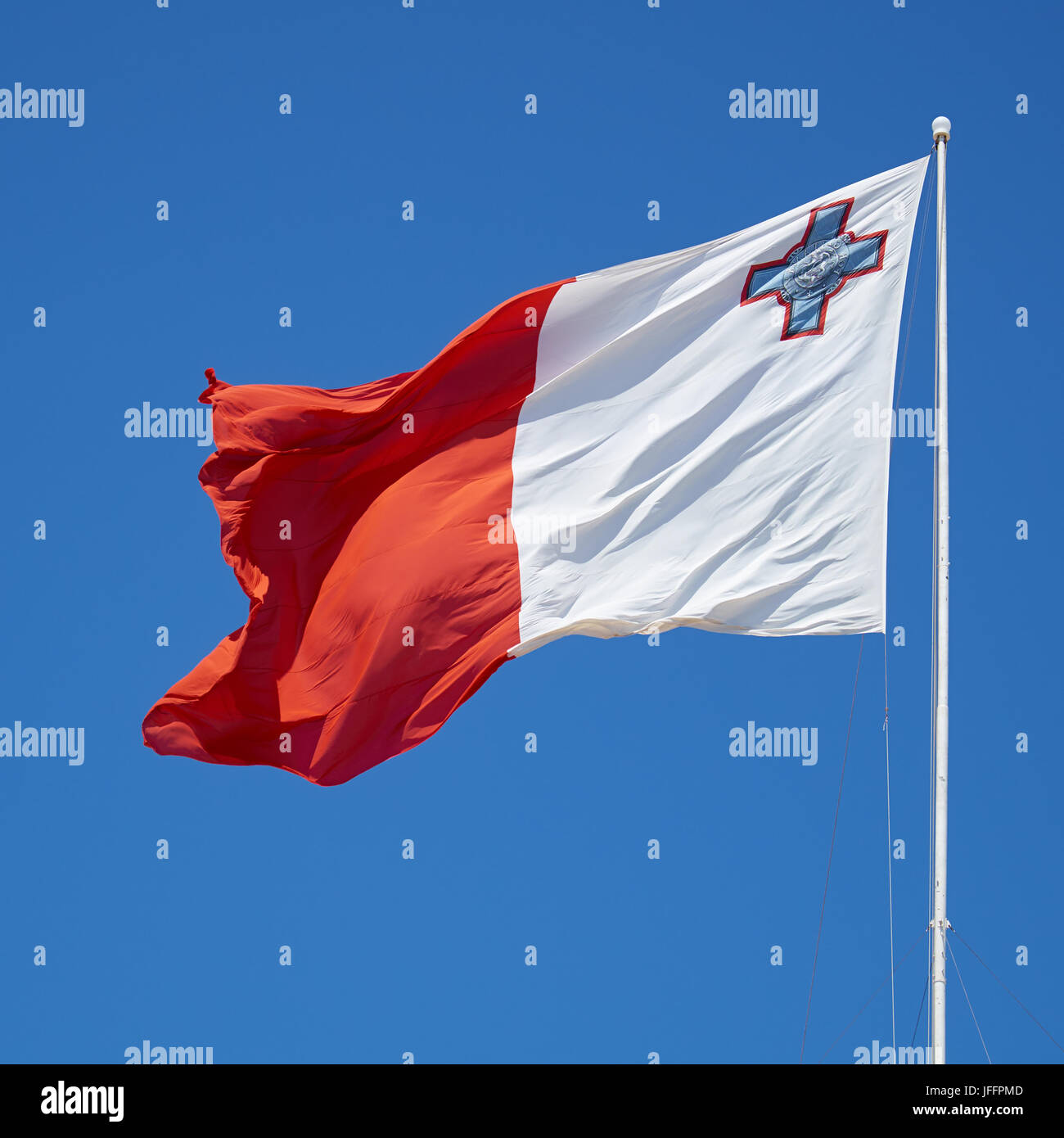 The fluttering flag of Malta Stock Photo - Alamy