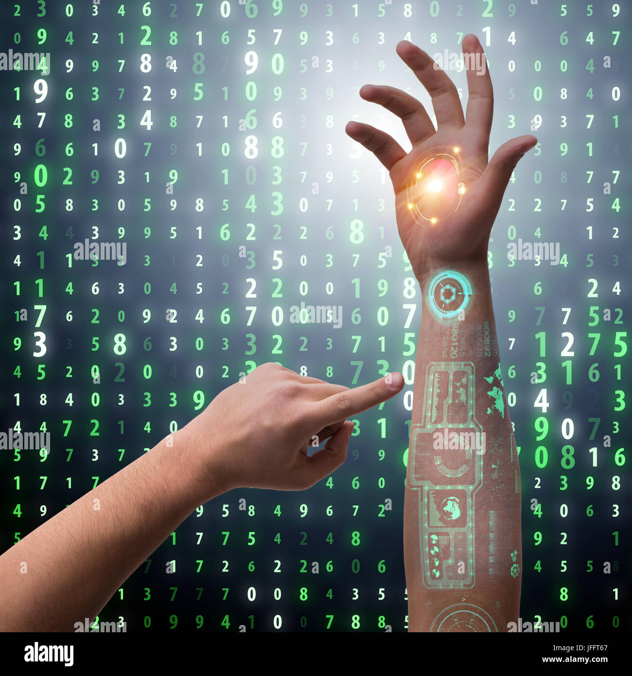 Human robotic hand in futuristic concept Stock Photo - Alamy