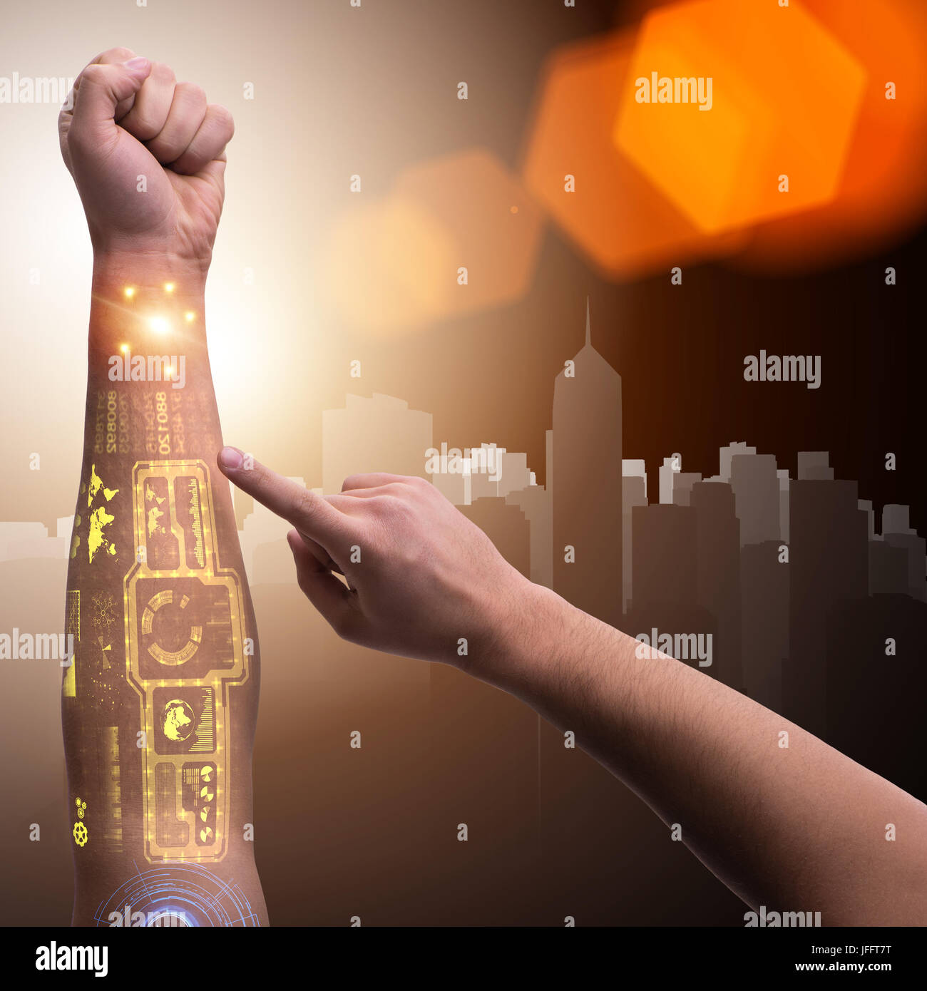 Human robotic hand in futuristic concept Stock Photo - Alamy