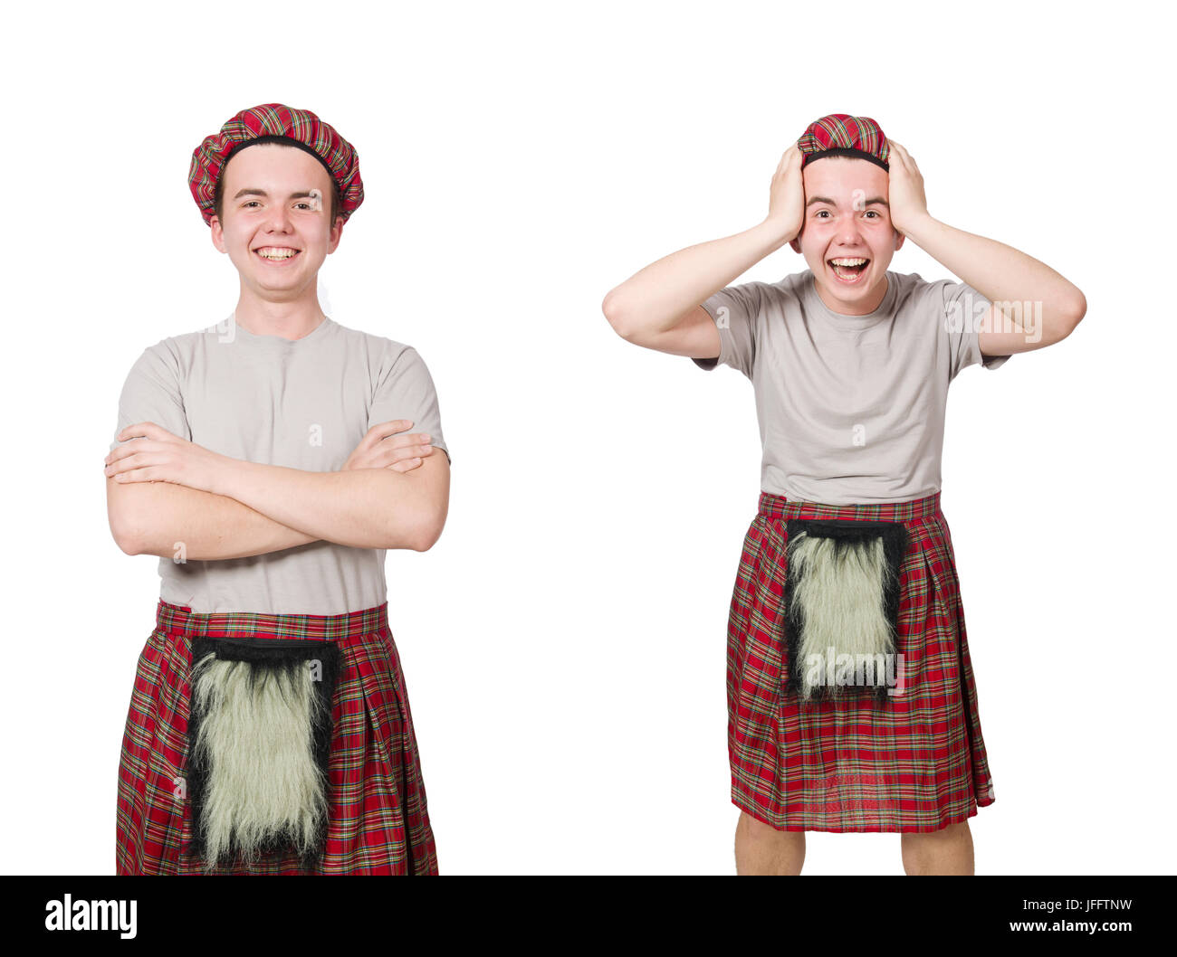 Funny scotsman isolated on white Stock Photo - Alamy