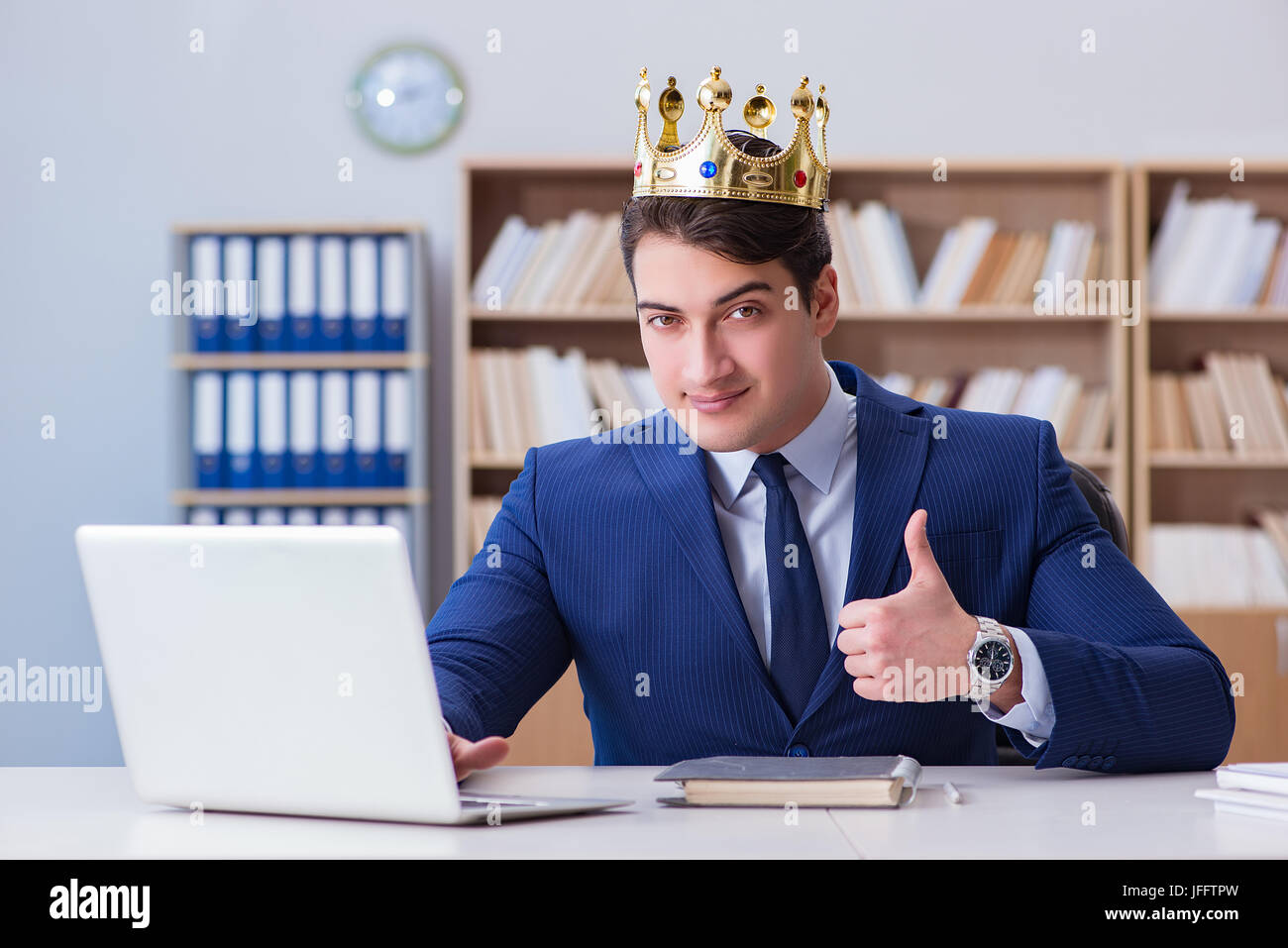 King businessman working in the office Stock Photo - Alamy