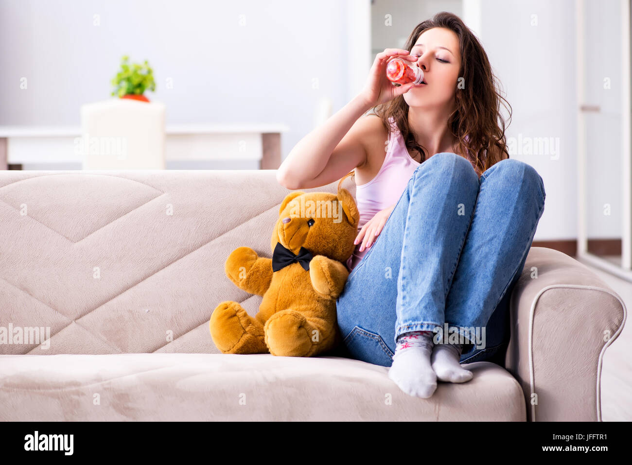 One sad tearful woman crying hi-res stock photography and images - Alamy