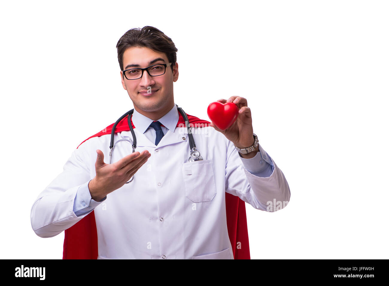 Super hero doctor isolated on white Stock Photo - Alamy
