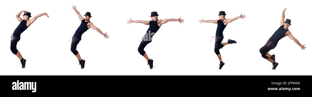 Muscular dancer isolated on white Stock Photo - Alamy