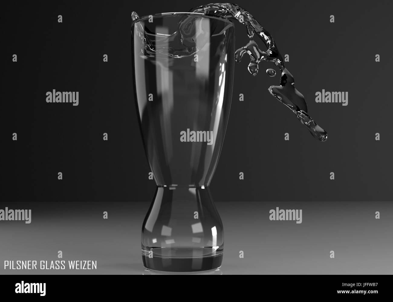 pilsner glass weizen 3D illustration on dark background Stock Photo - Alamy