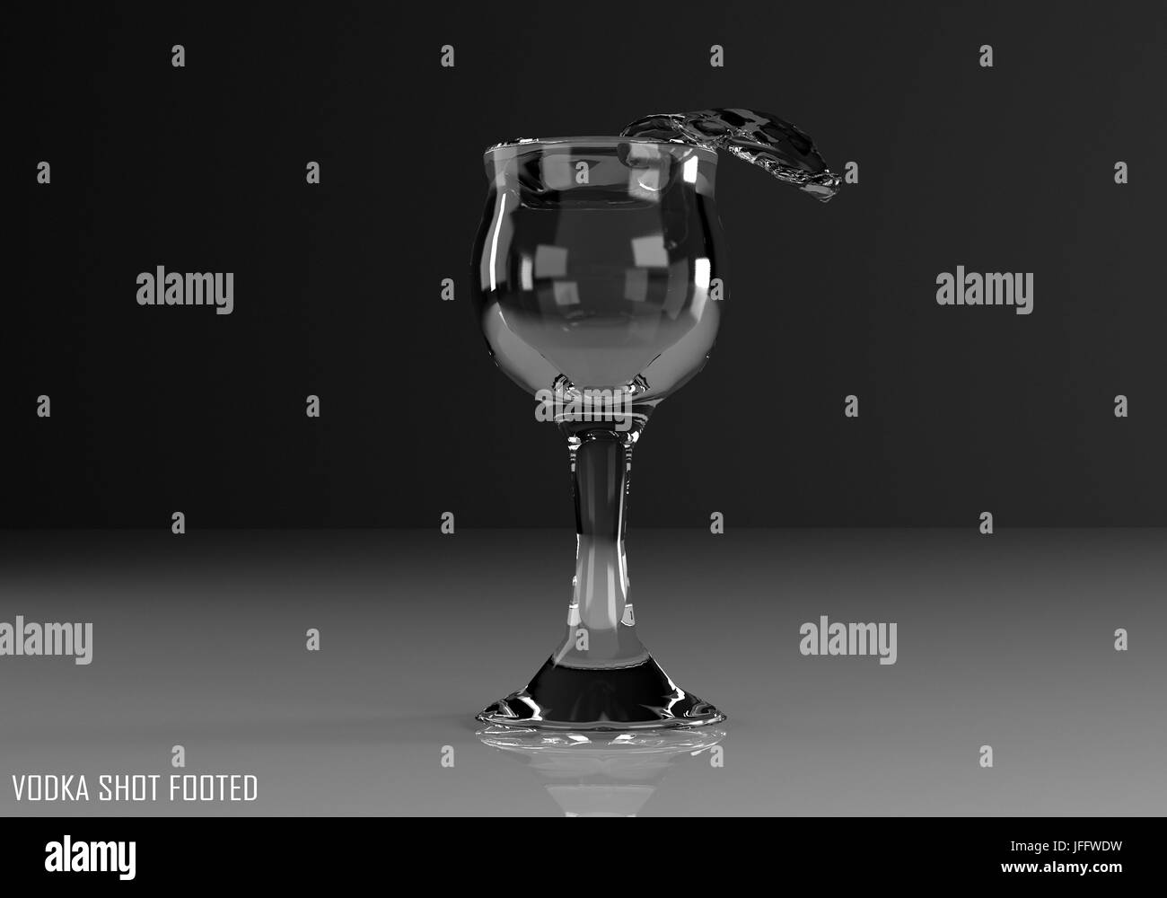 vodka shot footed 3D illustration on dark background Stock Photo - Alamy