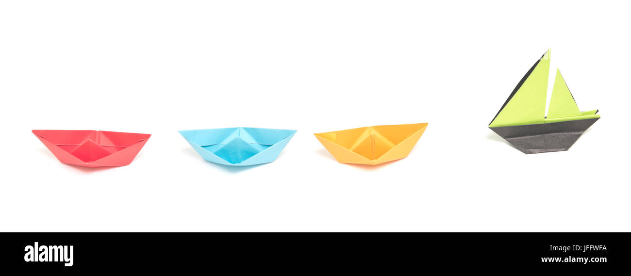 Origami boats Cut Out Stock Images & Pictures - Alamy