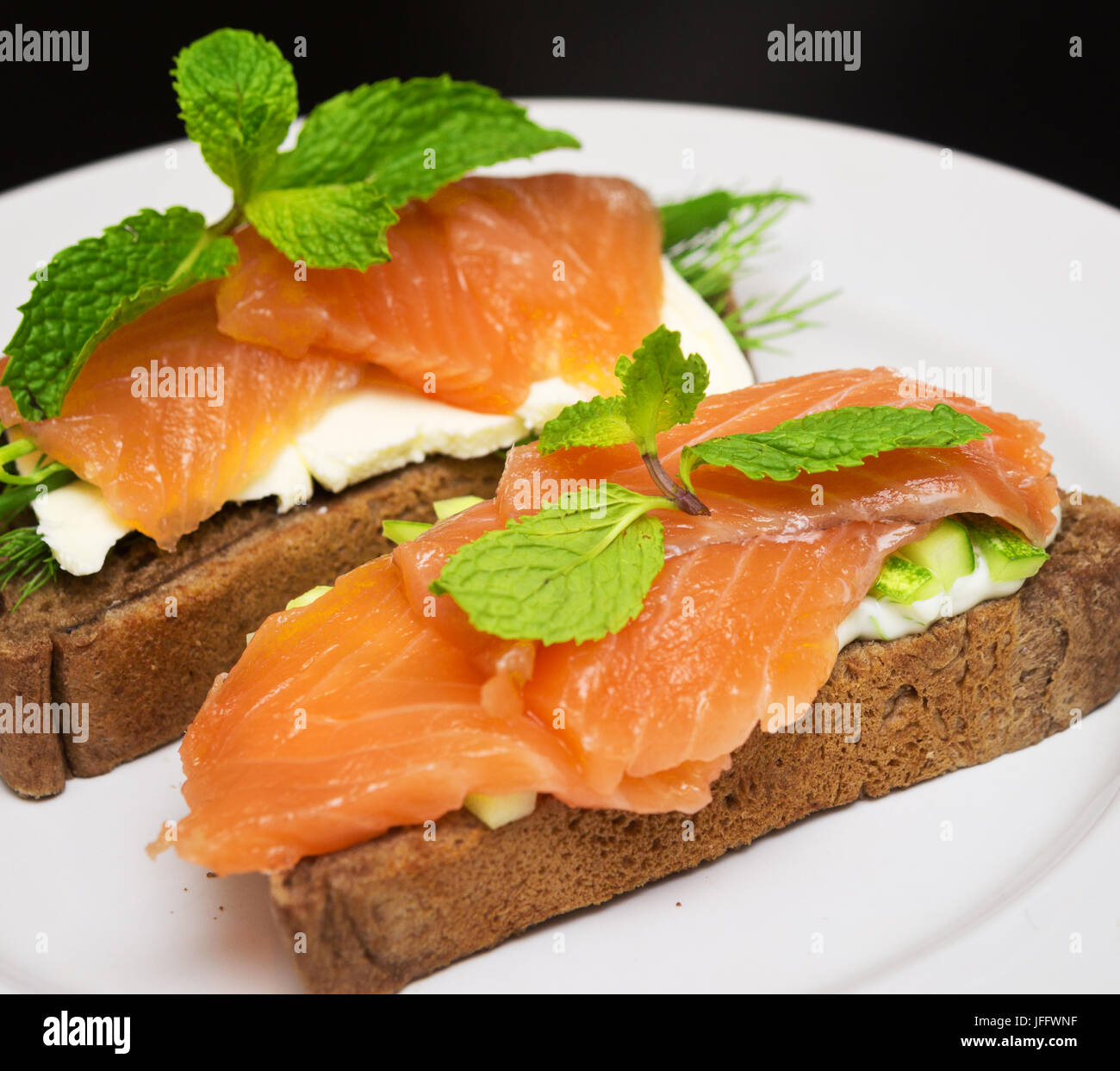 sandwiche with red fish Stock Photo - Alamy