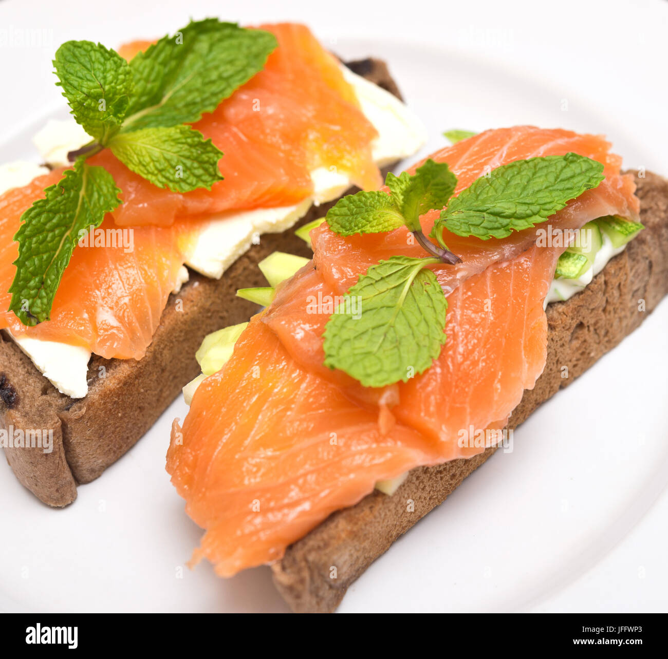 sandwiche with red fish Stock Photo - Alamy