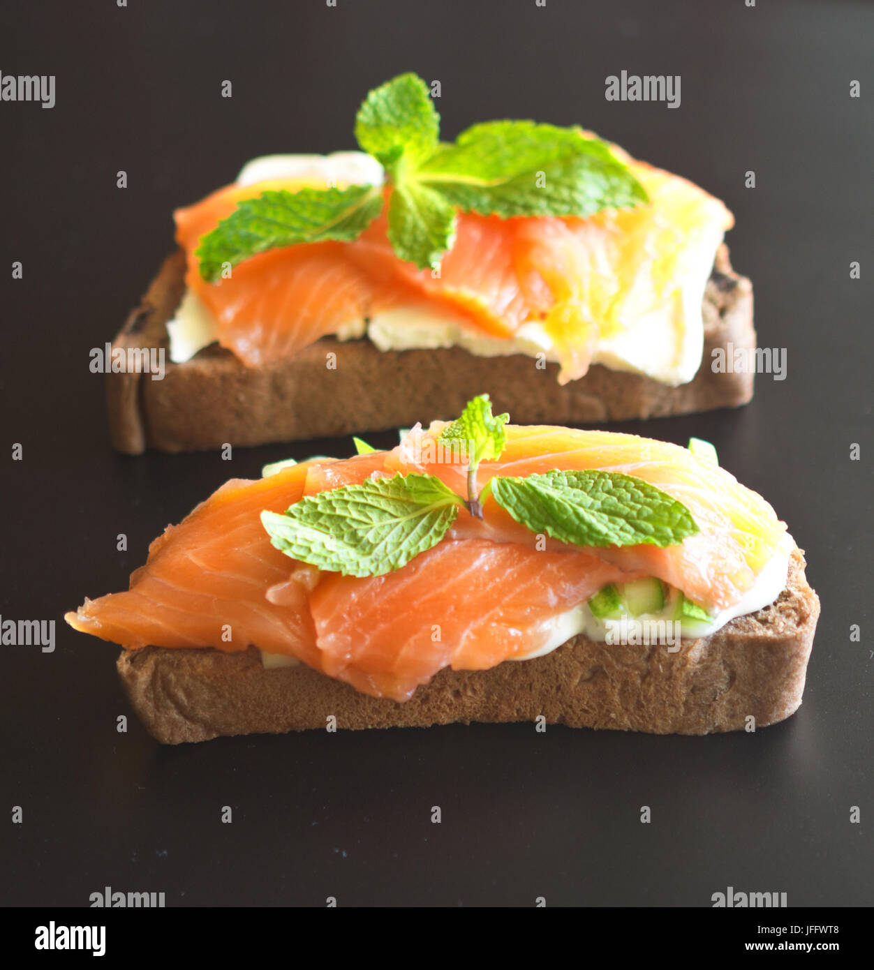 sandwiches with red fish Stock Photo - Alamy