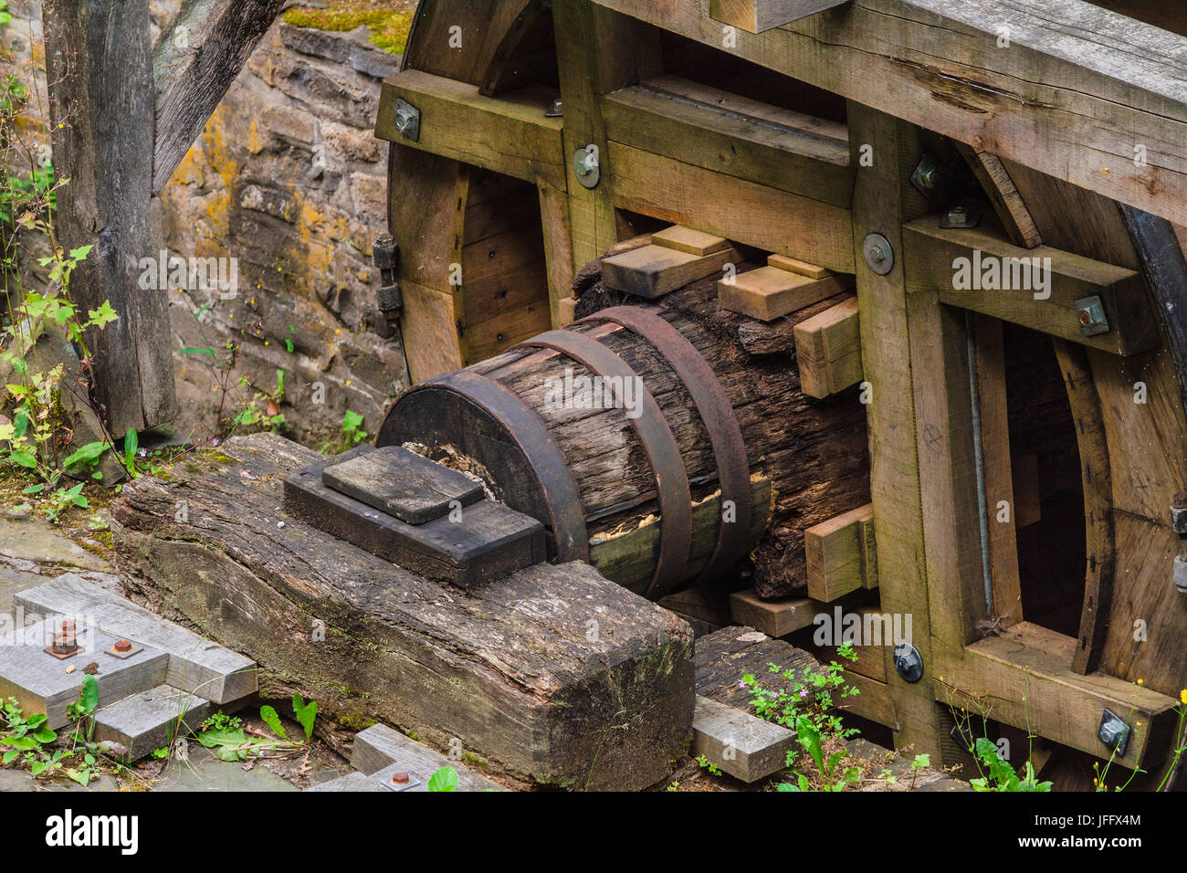 Restored Mill Wheel of an old Water Mill Stock Photo - Alamy