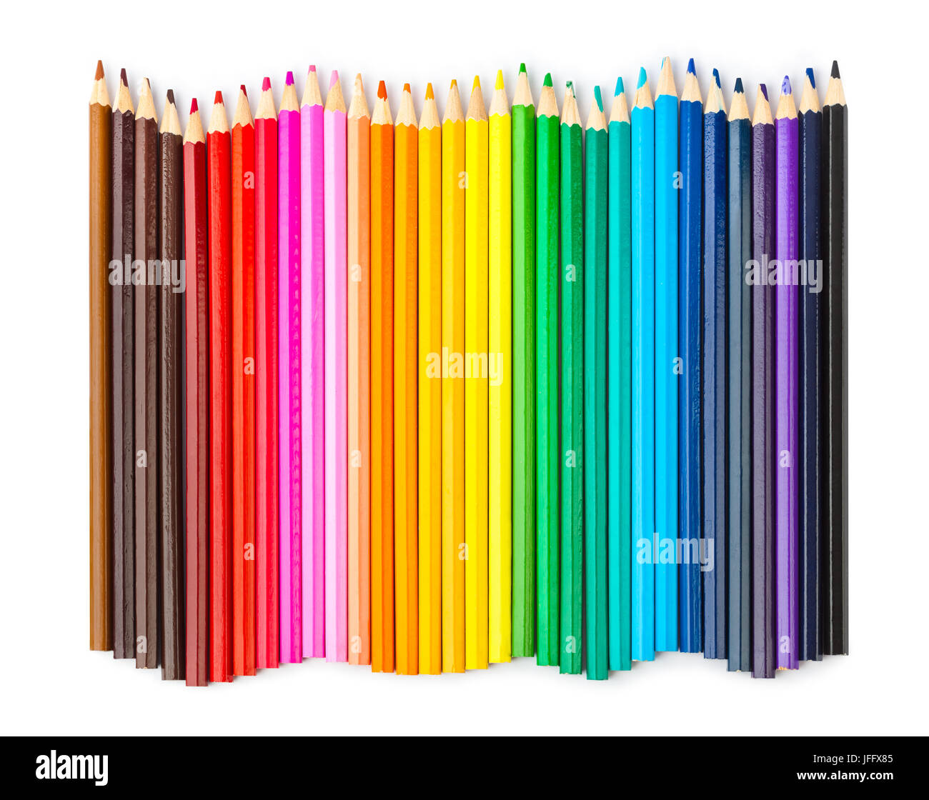 Abstract colorful pencils border Cut Out Stock Images & Pictures - Alamy