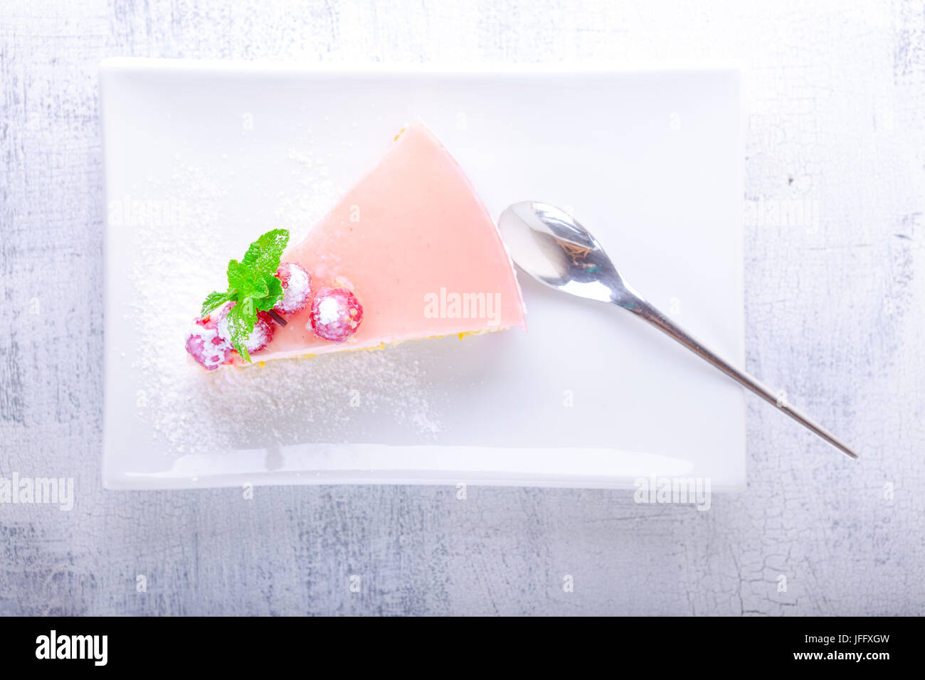 Raspberry Yogurt cheesecake Stock Photo - Alamy