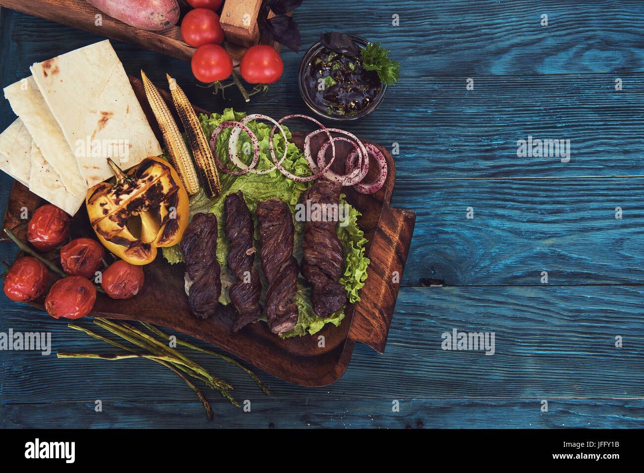 Grilled lamb meat Stock Photo - Alamy