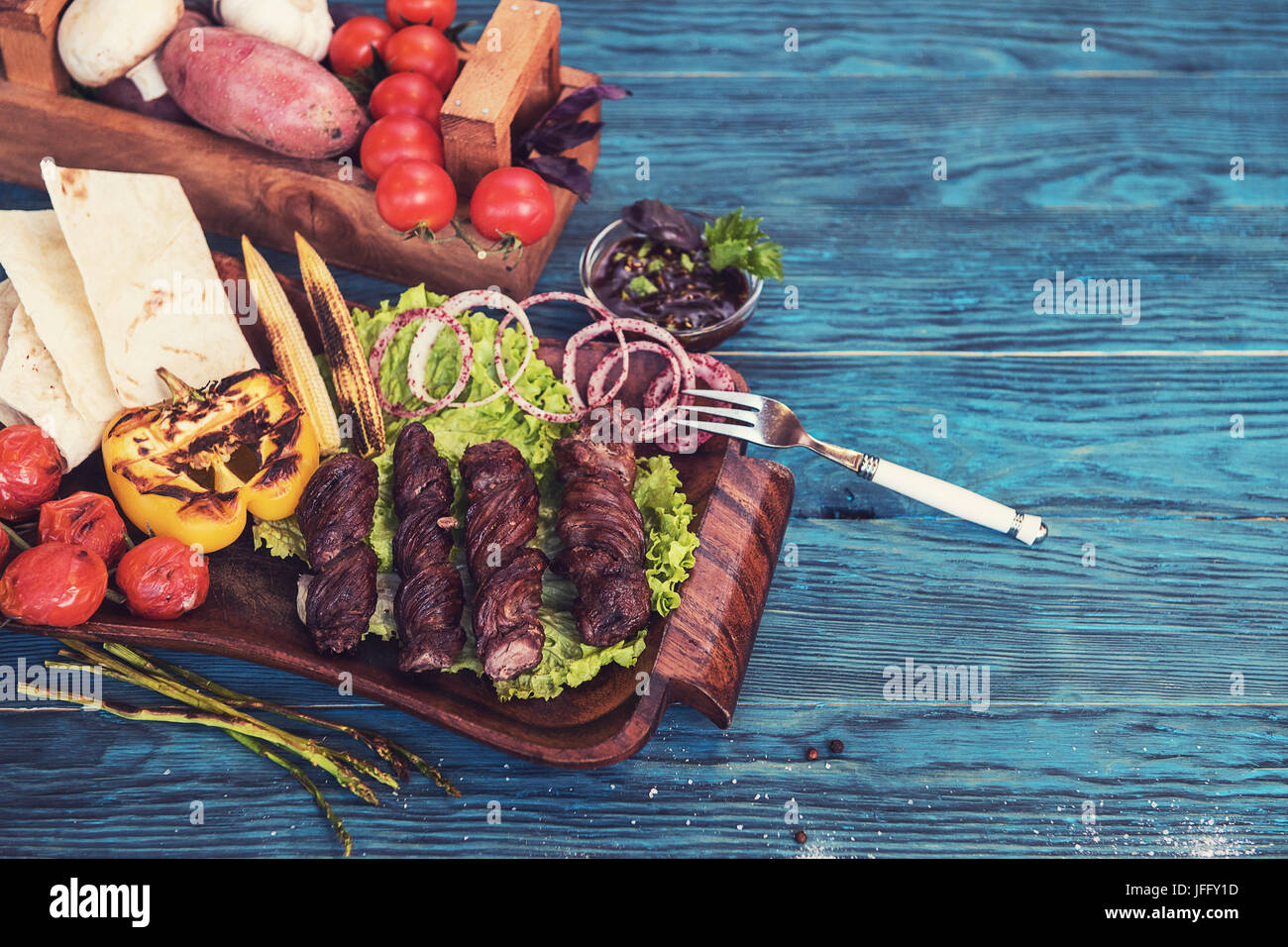 Grilled lamb meat Stock Photo - Alamy