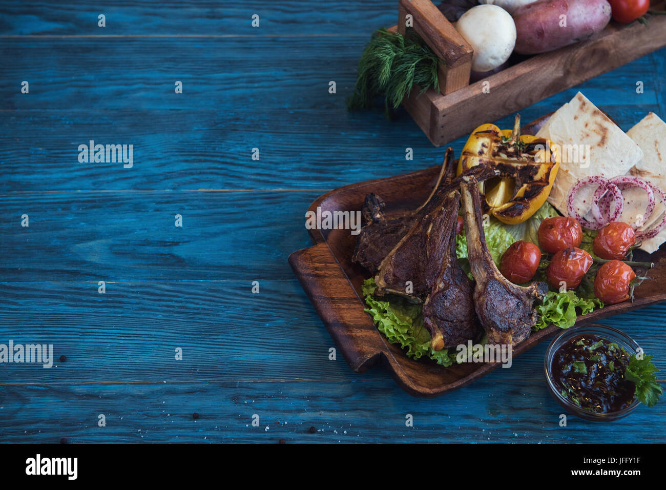 Grilled lamb meat Stock Photo - Alamy