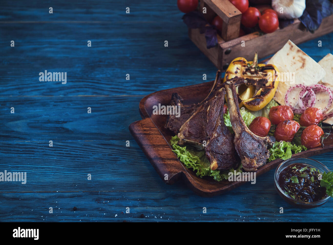 Grilled lamb meat Stock Photo - Alamy