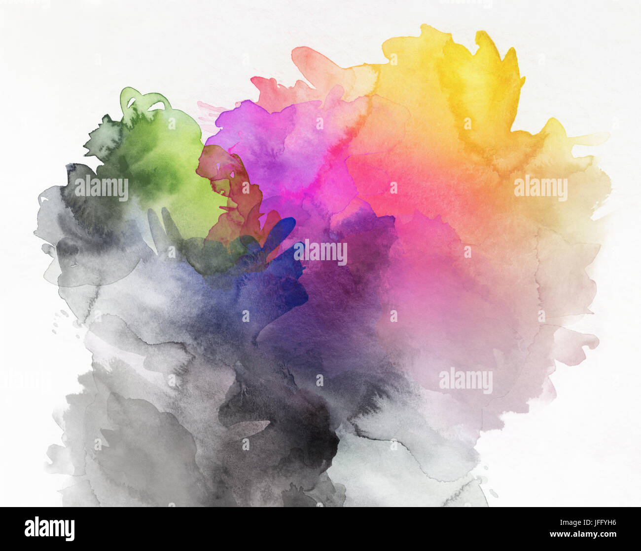 abstract rainbow mixed media watercolor Stock Photo - Alamy