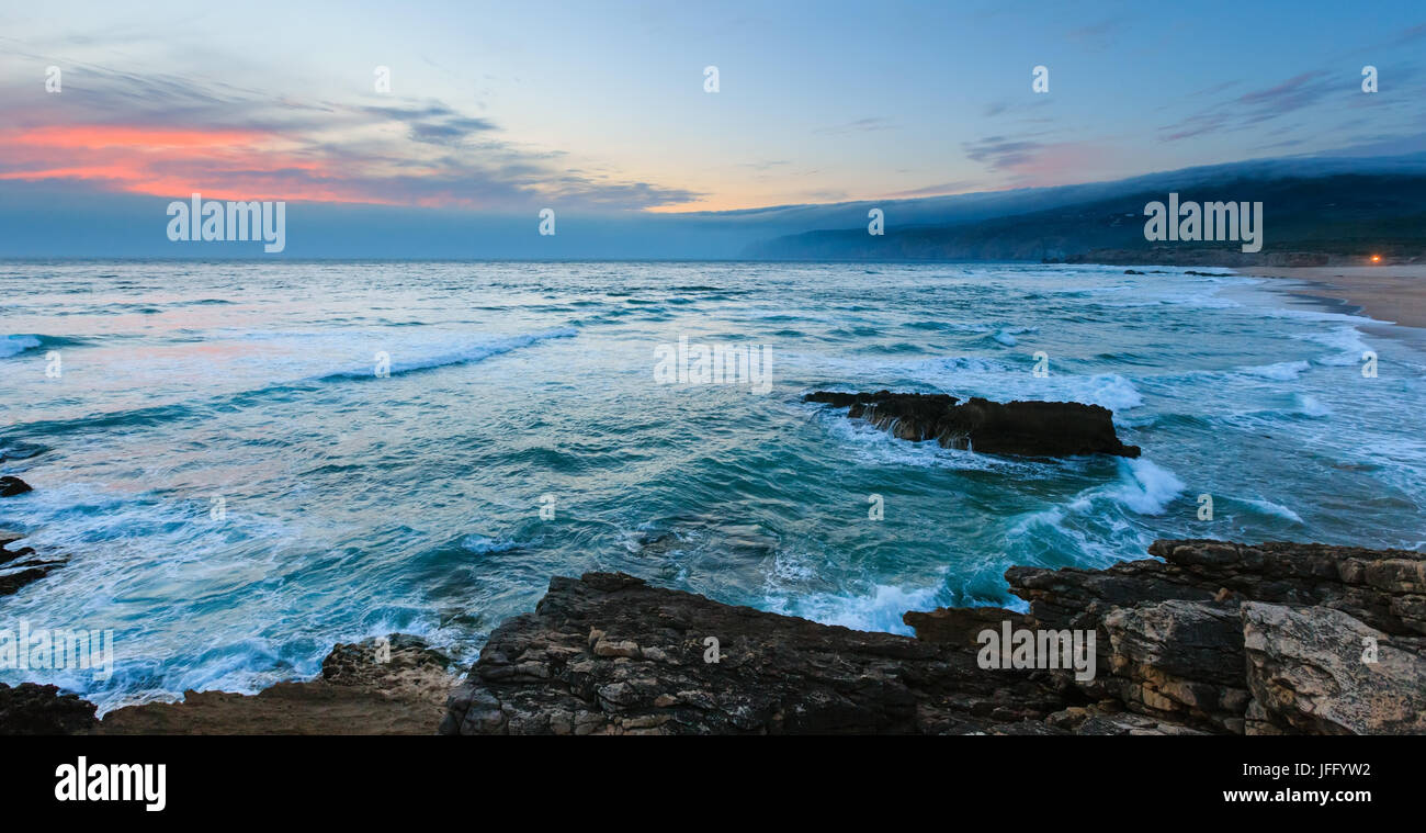 Sunset Atlantic coast (Guincho, Portugal Stock Photo - Alamy