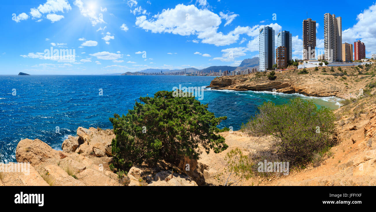 Benidorm coast sunshine view (Spain Stock Photo - Alamy