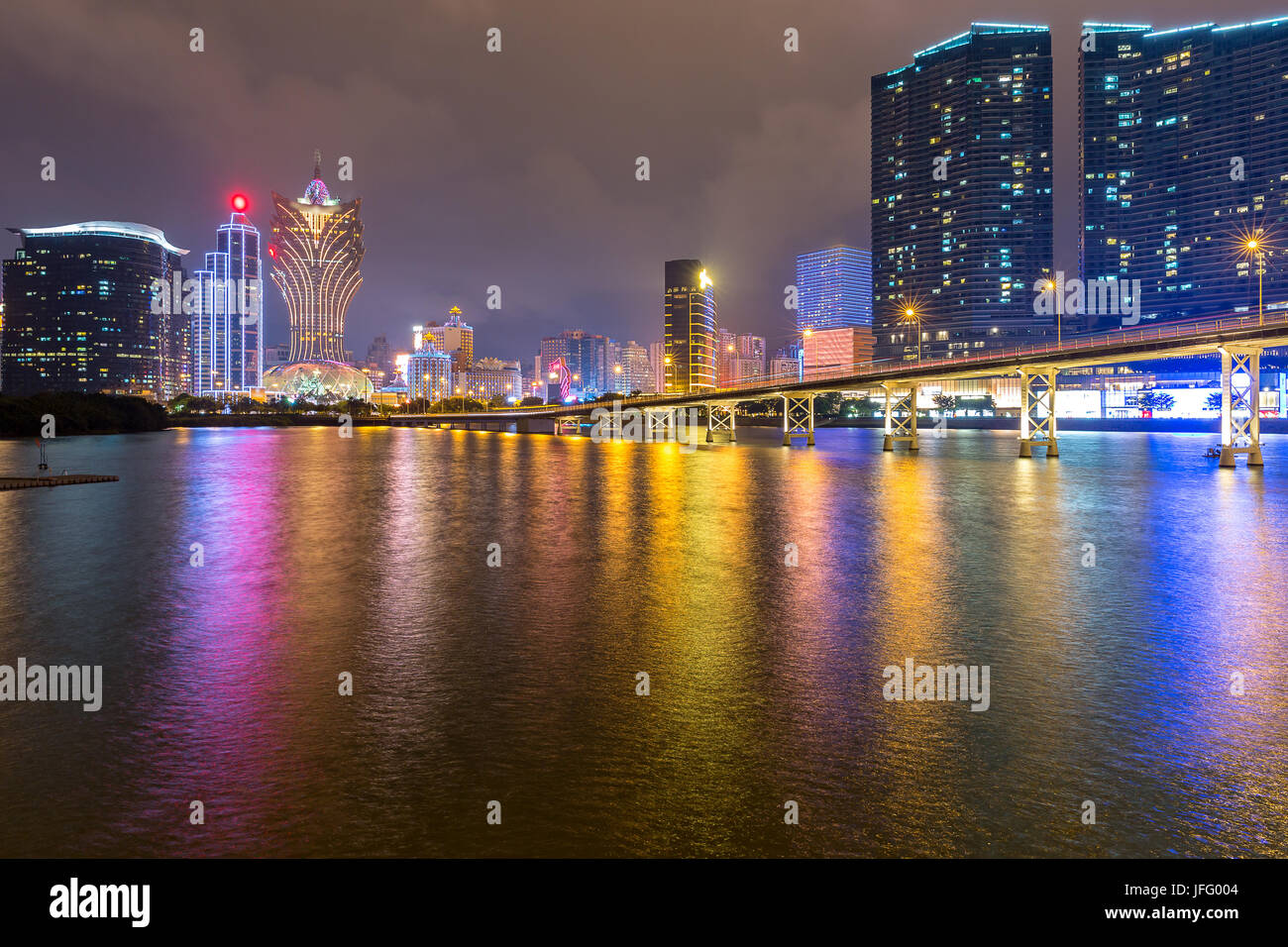Macau cityscape Night Stock Photo - Alamy