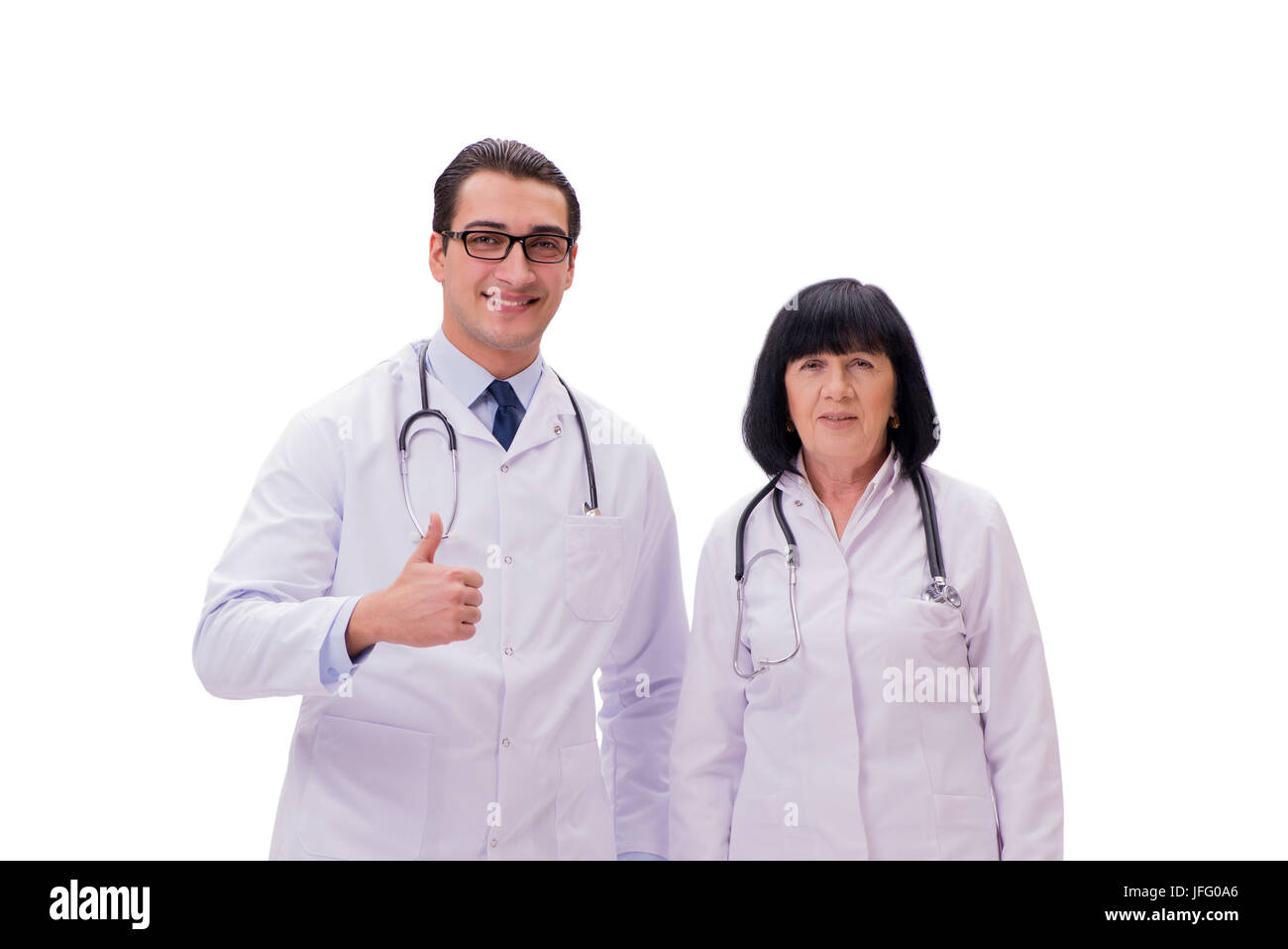 Two doctors isolated on the white background Stock Photo - Alamy