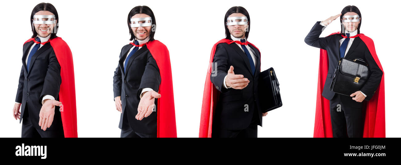 Man wearing red clothing in funny concept Stock Photo - Alamy