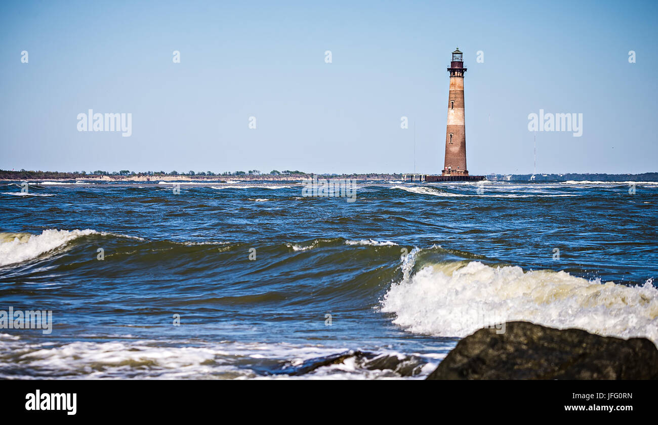 morris island lighthouse on a sunny day Stock Photo - Alamy