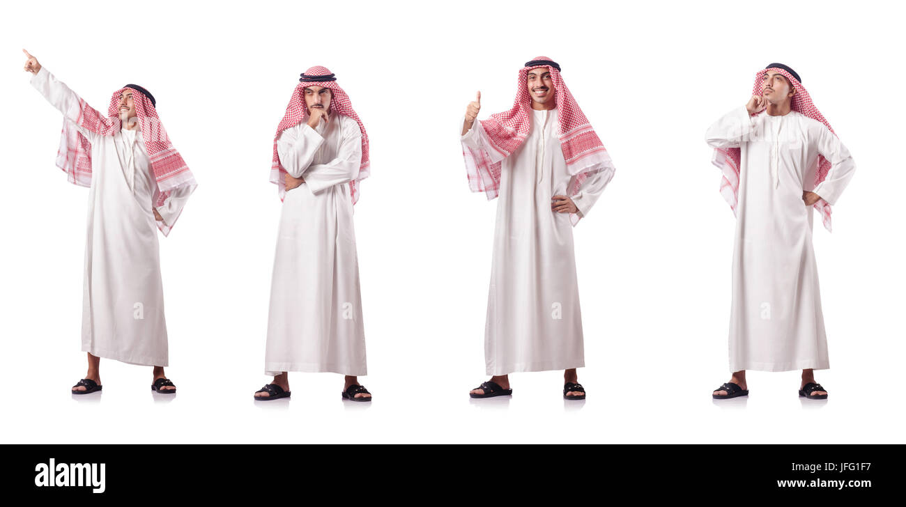 Arab man isolated on the white Stock Photo - Alamy