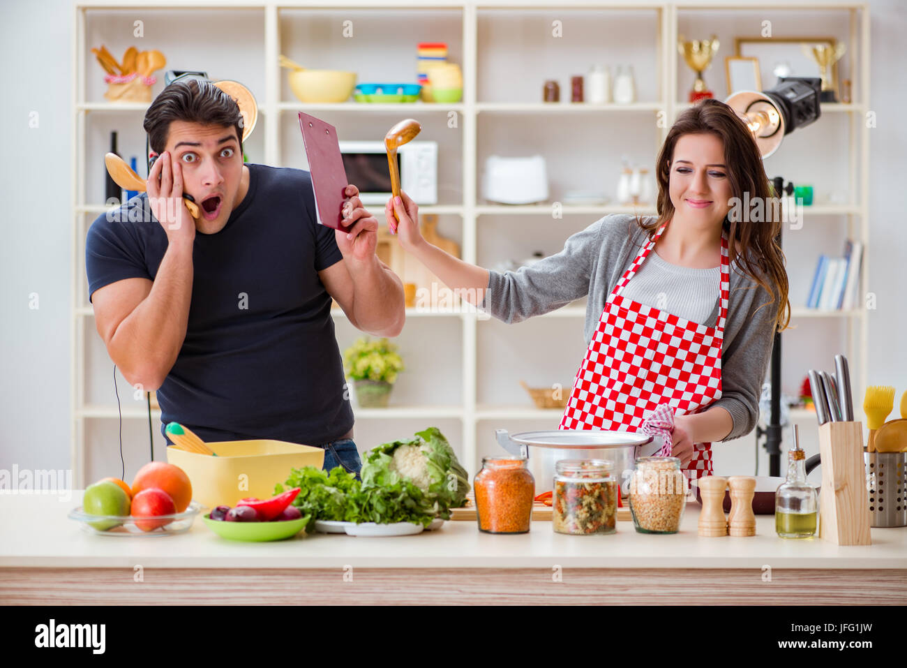 Food cooking tv show in the studio Stock Photo - Alamy