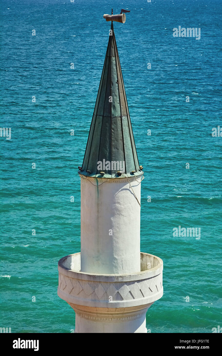 Minaret against the Sea Background Stock Photo - Alamy