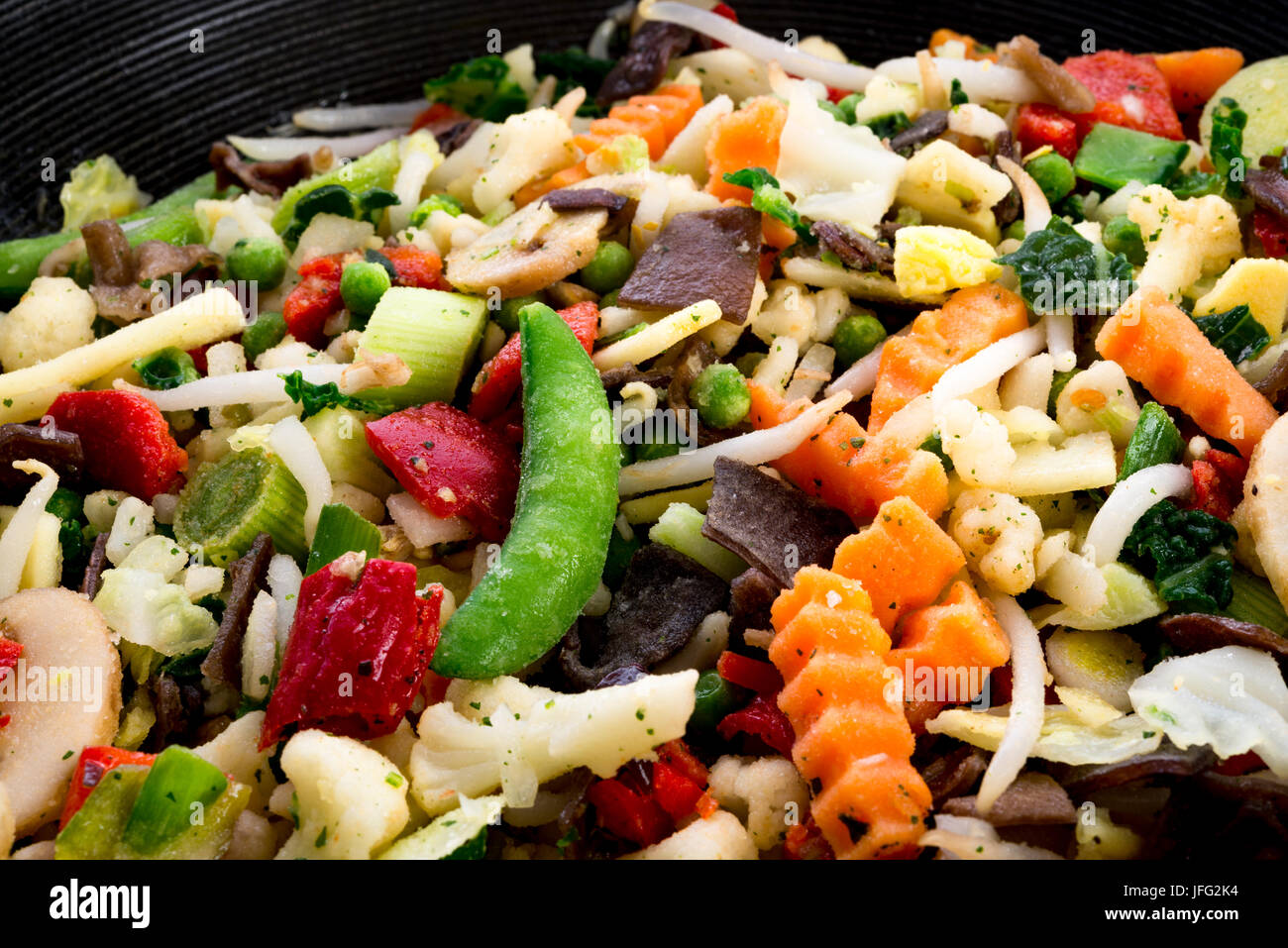 Wok courts with meat Stock Photo - Alamy