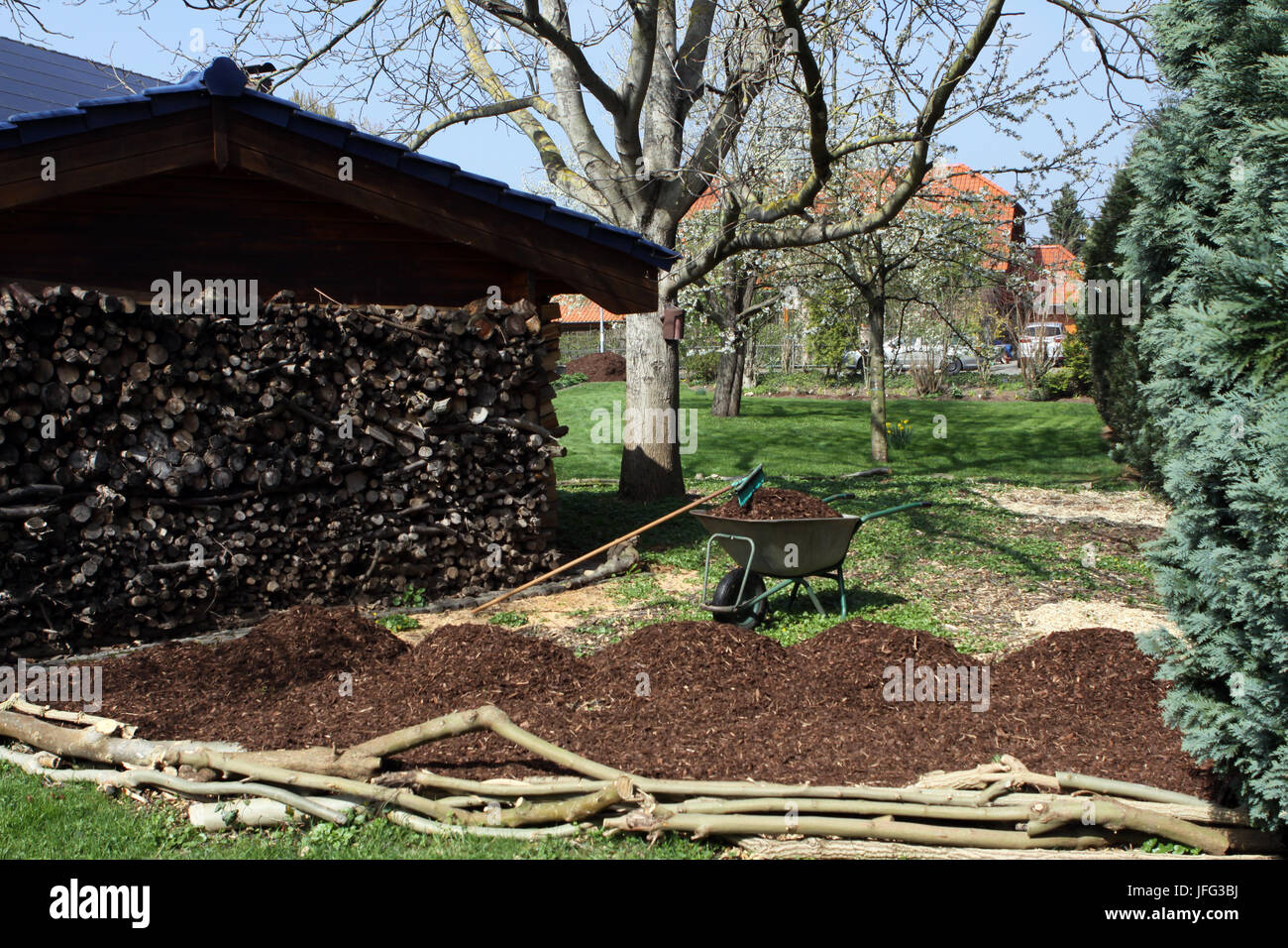 Mulch under tree hi-res stock photography and images - Alamy