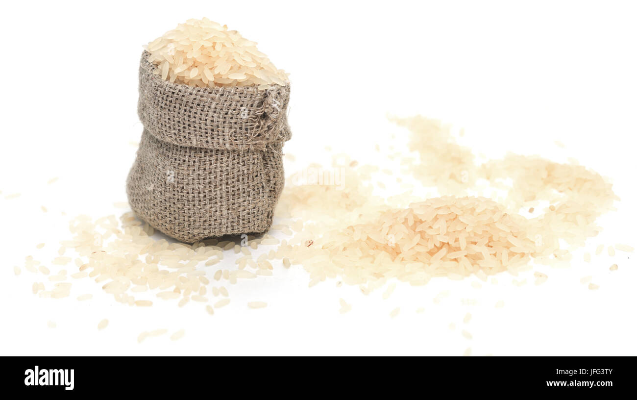 rice in sack Stock Photo - Alamy
