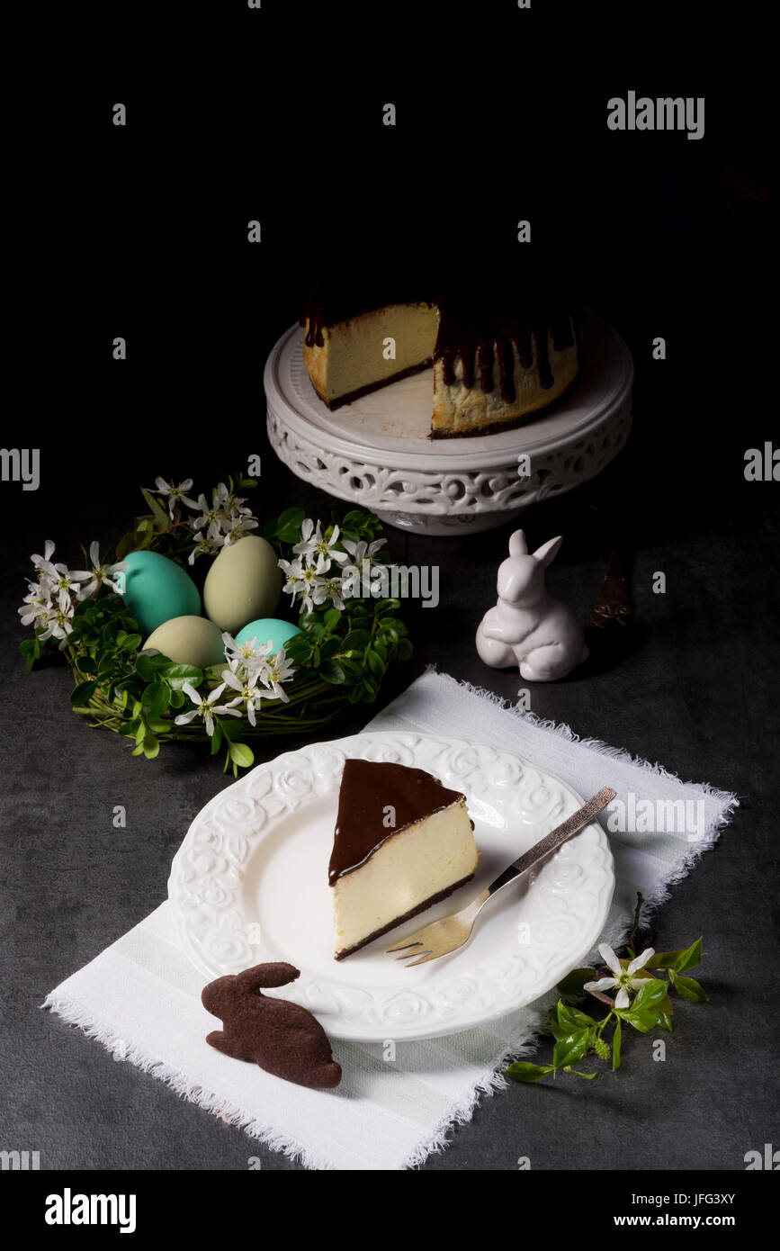 Spring cheese cake with pistachios Stock Photo - Alamy