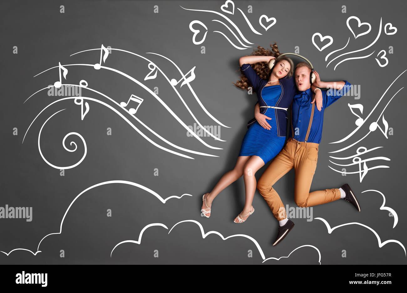 Music notes sky hi-res stock photography and images - Alamy