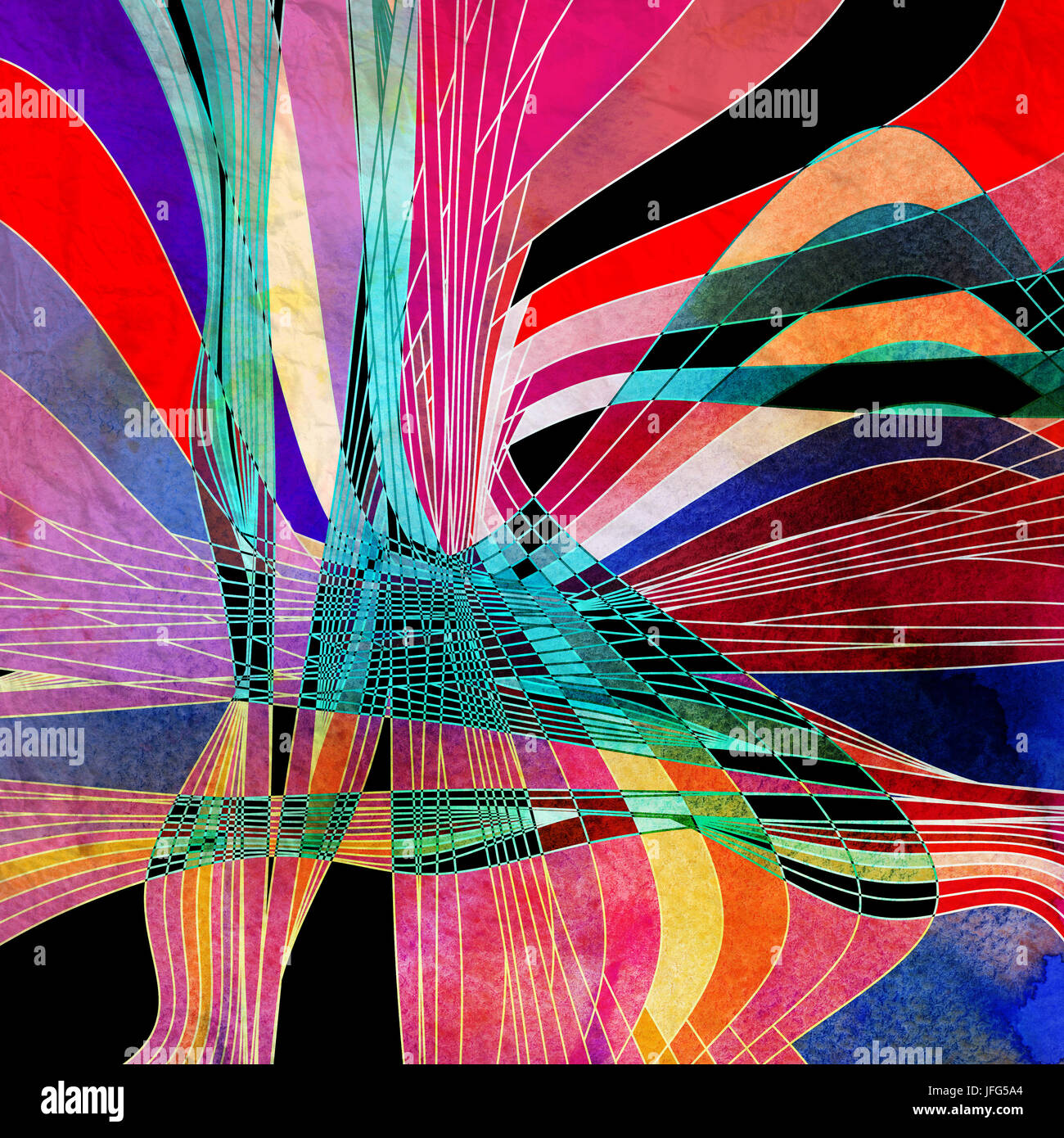 Abstract watercolor bright background with different colorful wave ...