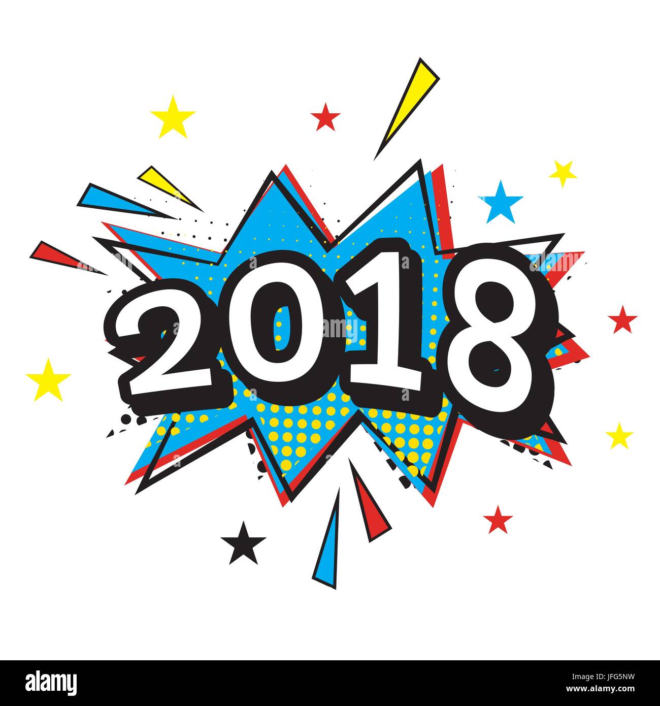 2018. Comic Text in Pop Art Style. Vector Illustration Stock Vector ...