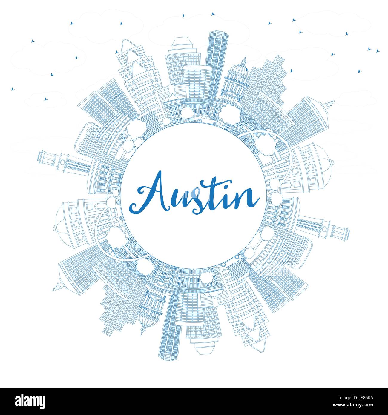 Downtown austin buildings Stock Vector Images - Alamy